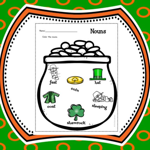 Nouns Verbs Adjectives | St. Patrick’s Day Center | Worksheets | March ...