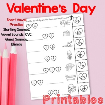 Valentine's Day Short Vowel Phonics Worksheets | Made By Teachers