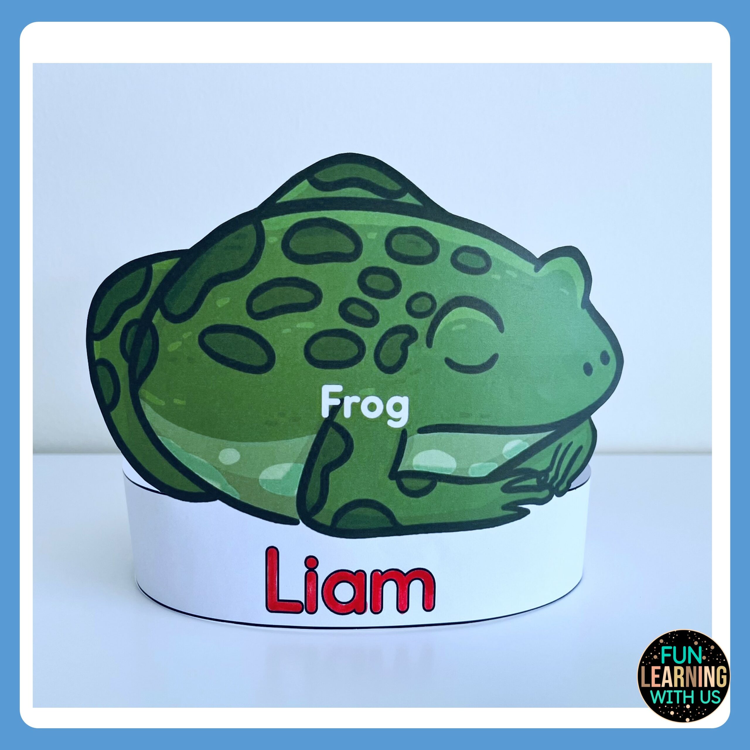 Editable Hibernating Frog Hat Crafts | Winter Animal Crown Craft ...