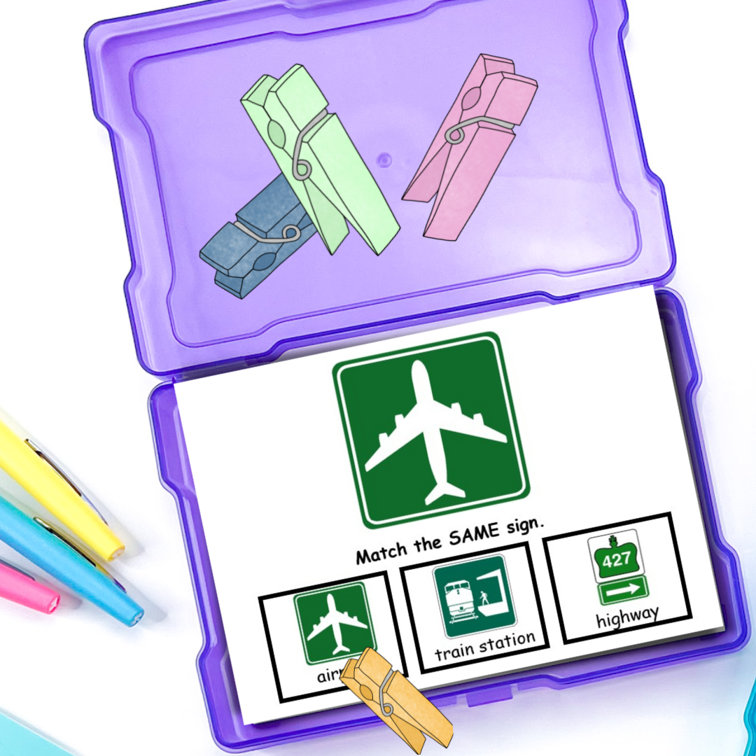 Community Signs Functional Life Skills Literacy PLUS Task Cards Level 1 ...