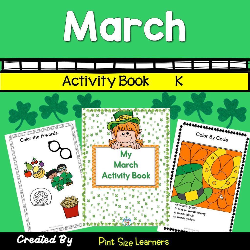 March Activity Book | Kindergarten | First Grade | Made By Teachers