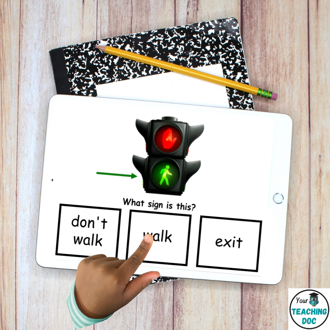 Community Signs Functional Life Skills Literacy PLUS Task Cards Level 2 ...