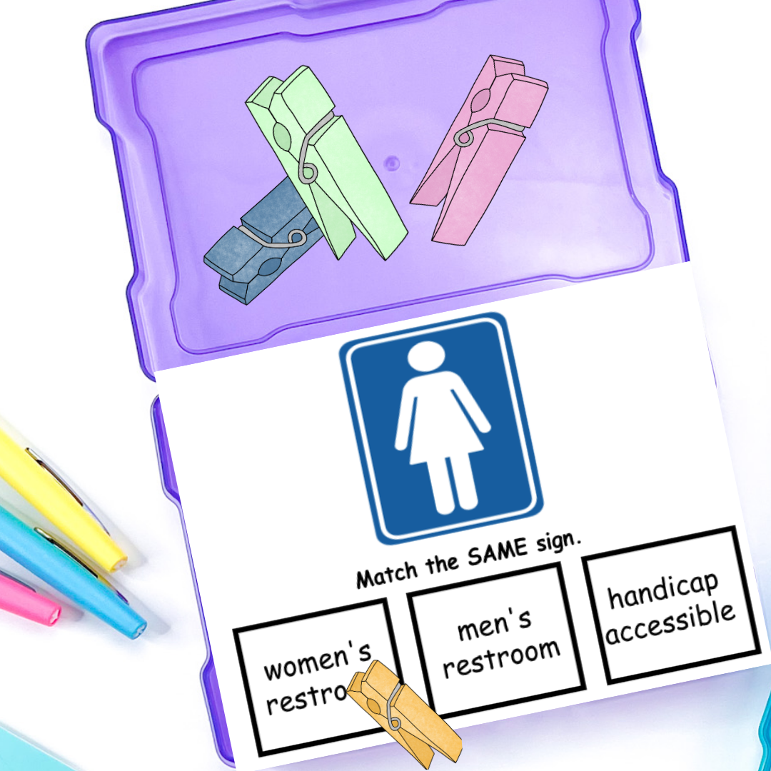 Community Signs Functional Life Skills Literacy PLUS Task Cards Level 2 ...