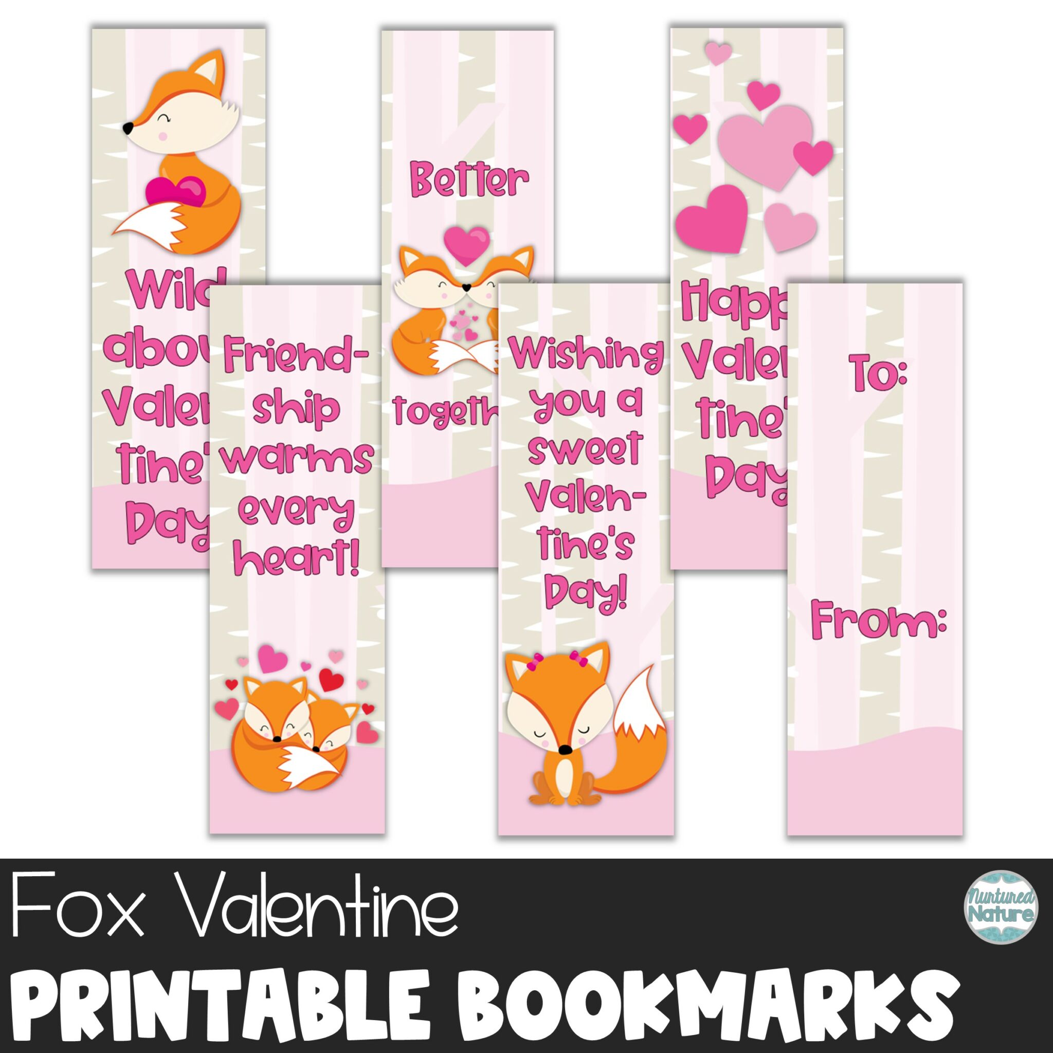 Fox Valentine’s Day Bookmarks - Printable Cards for Students | Made By ...