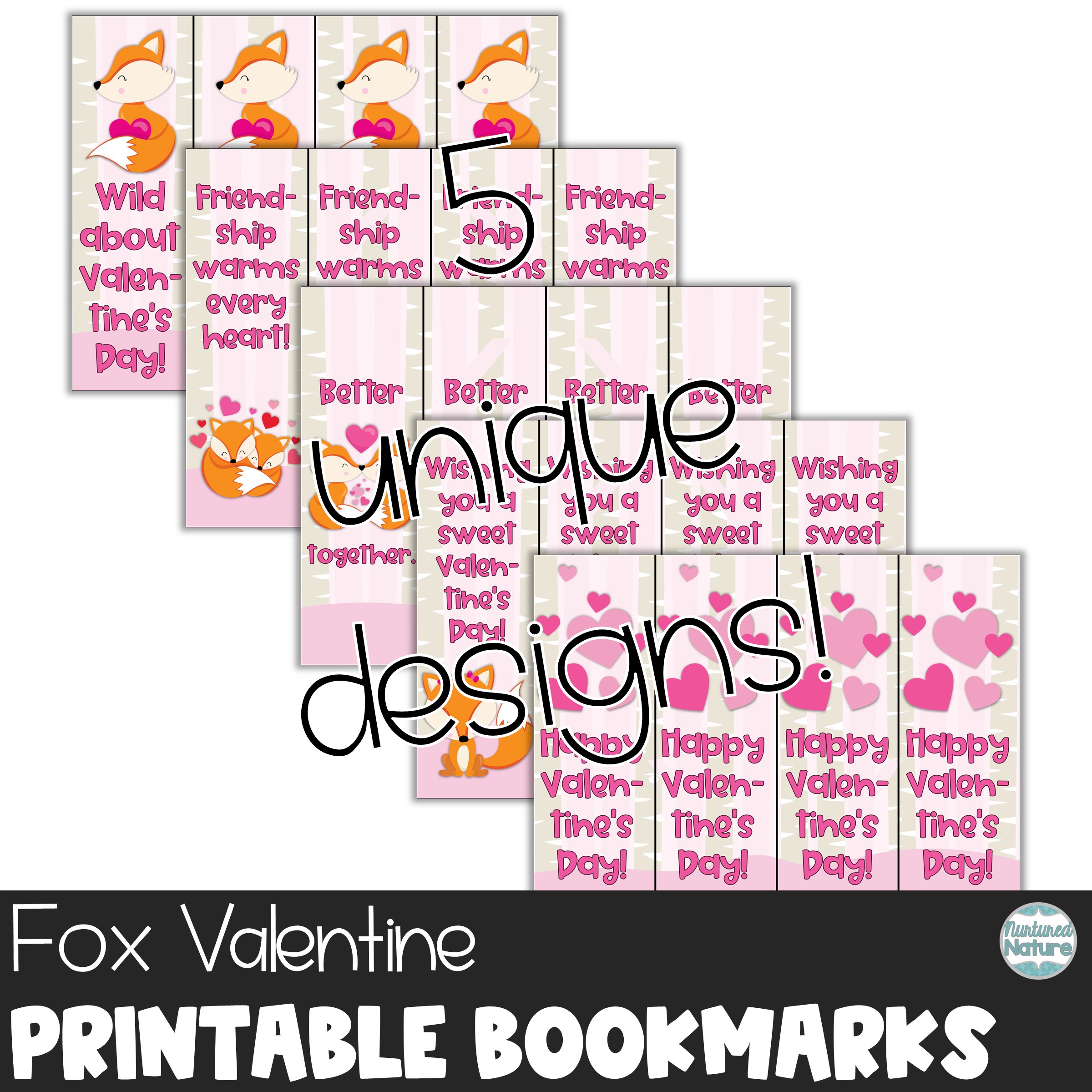 Fox Valentine’s Day Bookmarks - Printable Cards for Students | Made By ...