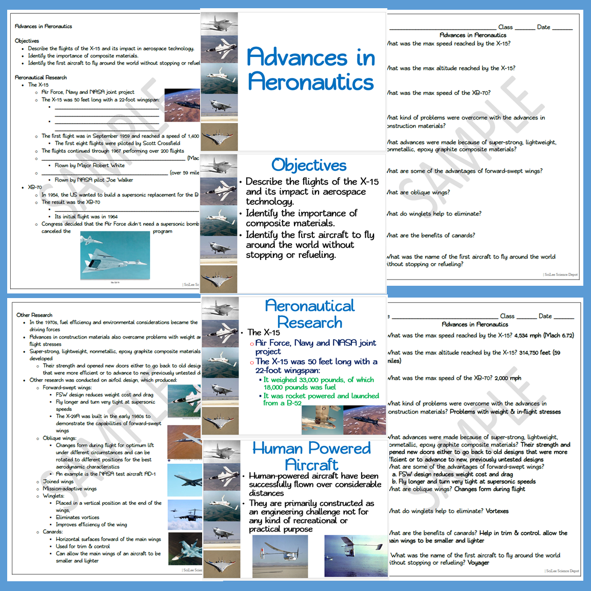 Advances In Aeronautics Powerpoint Notes And Worksheet Made By Teachers
