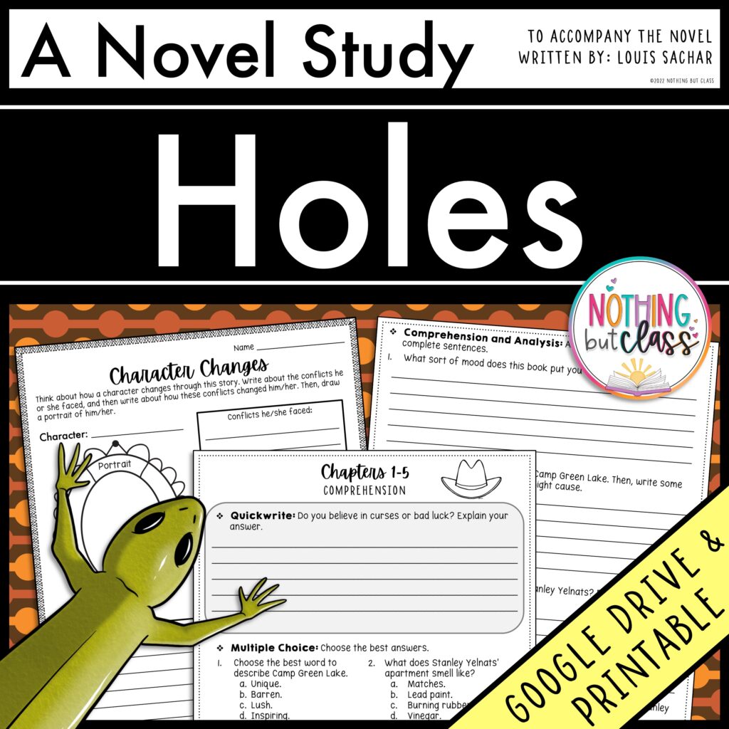 Holes Novel Study Unit | Comprehension Questions with Activities and ...