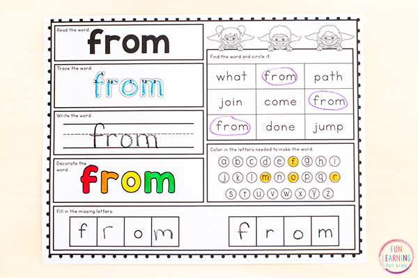 Editable Sight Word Worksheets - Sight Word Practice with Auto-fill ...
