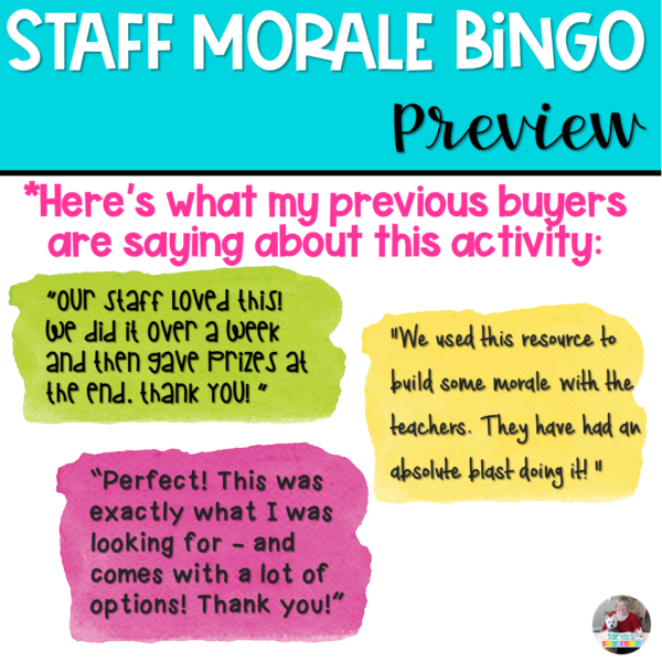 Staff Morale | Staff Bingo | Made By Teachers