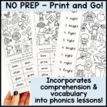 "I Spy" Coloring Pages Rhyming Word Families - Short and Long Vowels ...