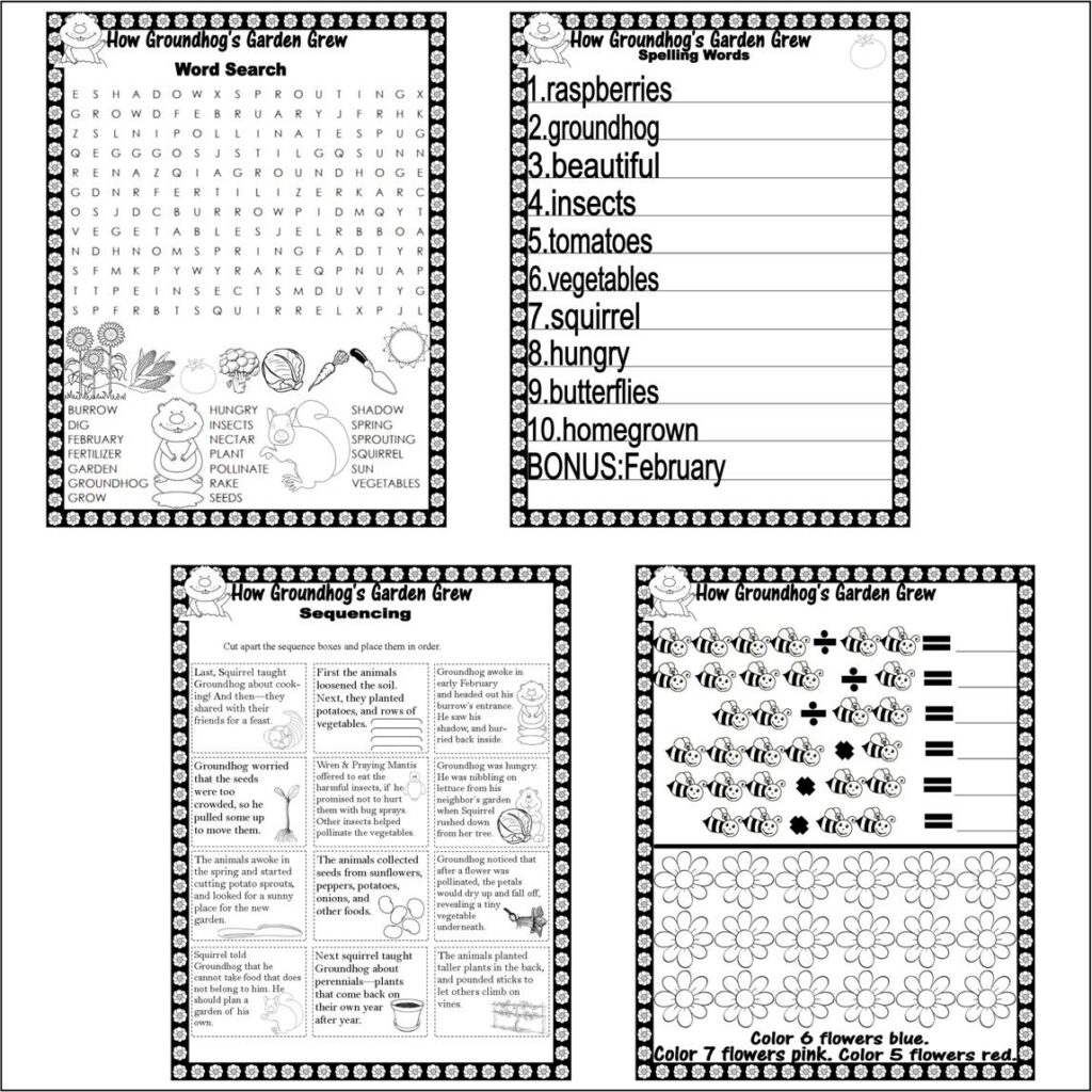 How Groundhog's Garden Grew Book Study Companion Reading Comprehension ...