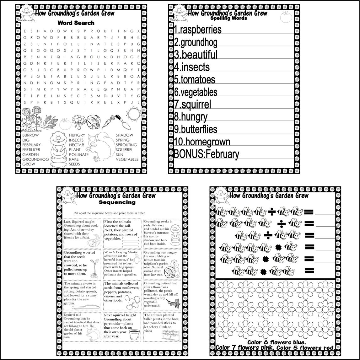 How Groundhog's Garden Grew Book Study Companion Reading Comprehension ...