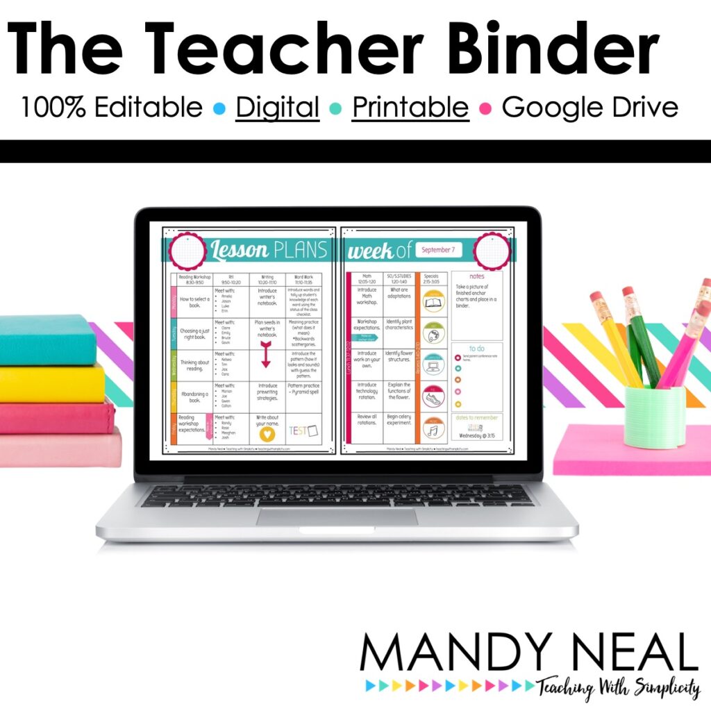 Teacher Planner | EDITABLE Digital & Printable Binder | 2023-2026 ...