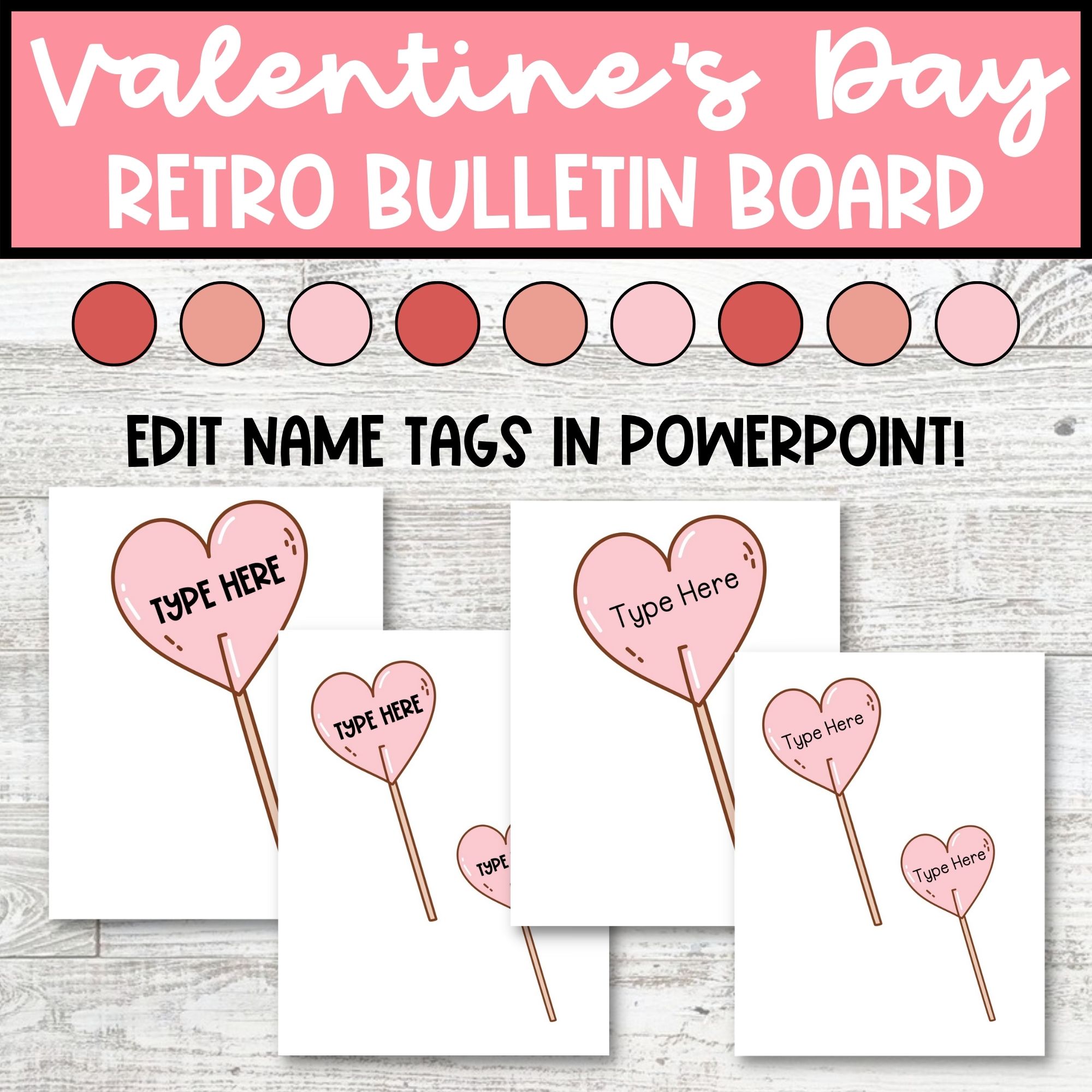 Retro Valentine's Day Bulletin Board and February Door Decor: EDITABLE ...