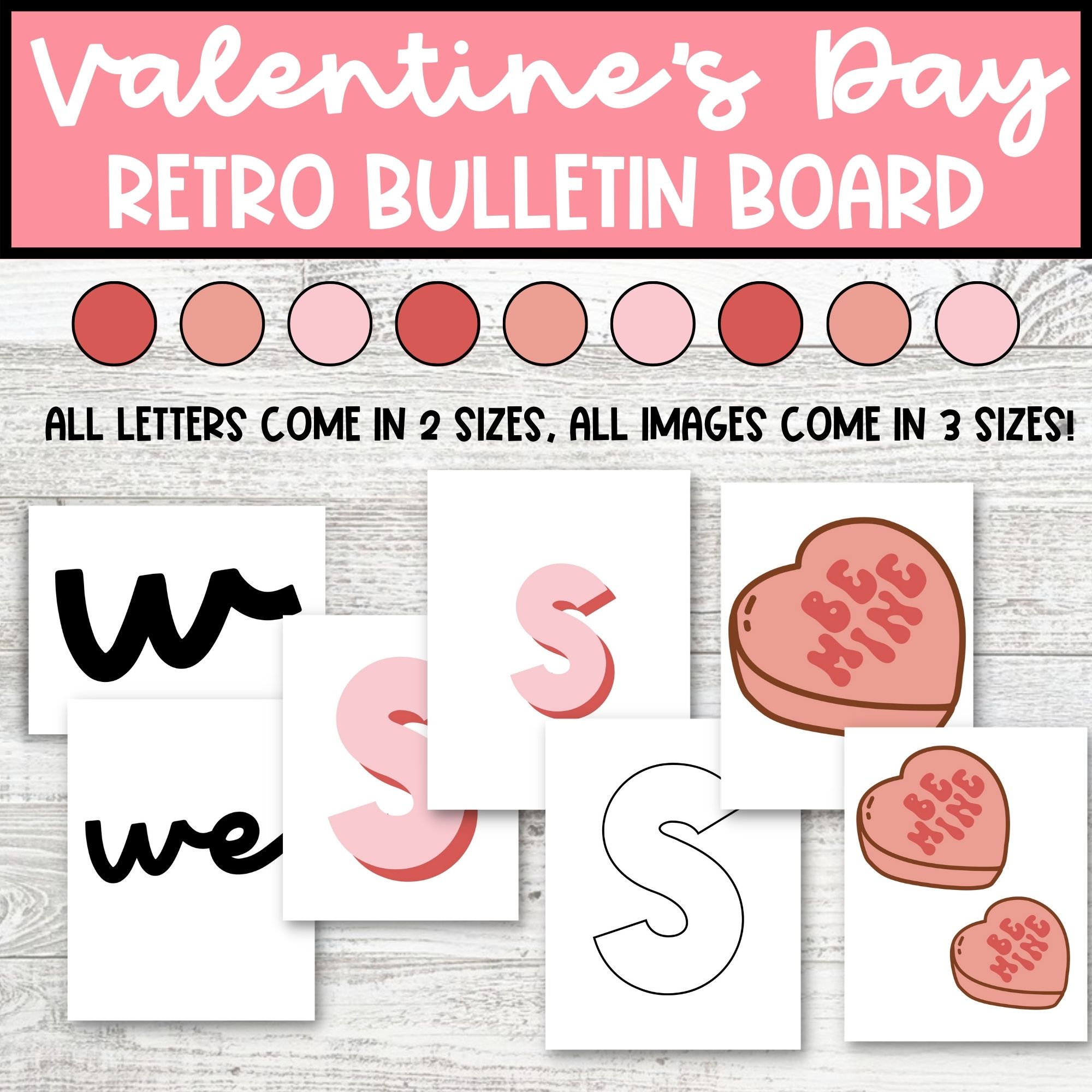 Retro Valentine's Day Bulletin Board and February Door Decor: EDITABLE ...
