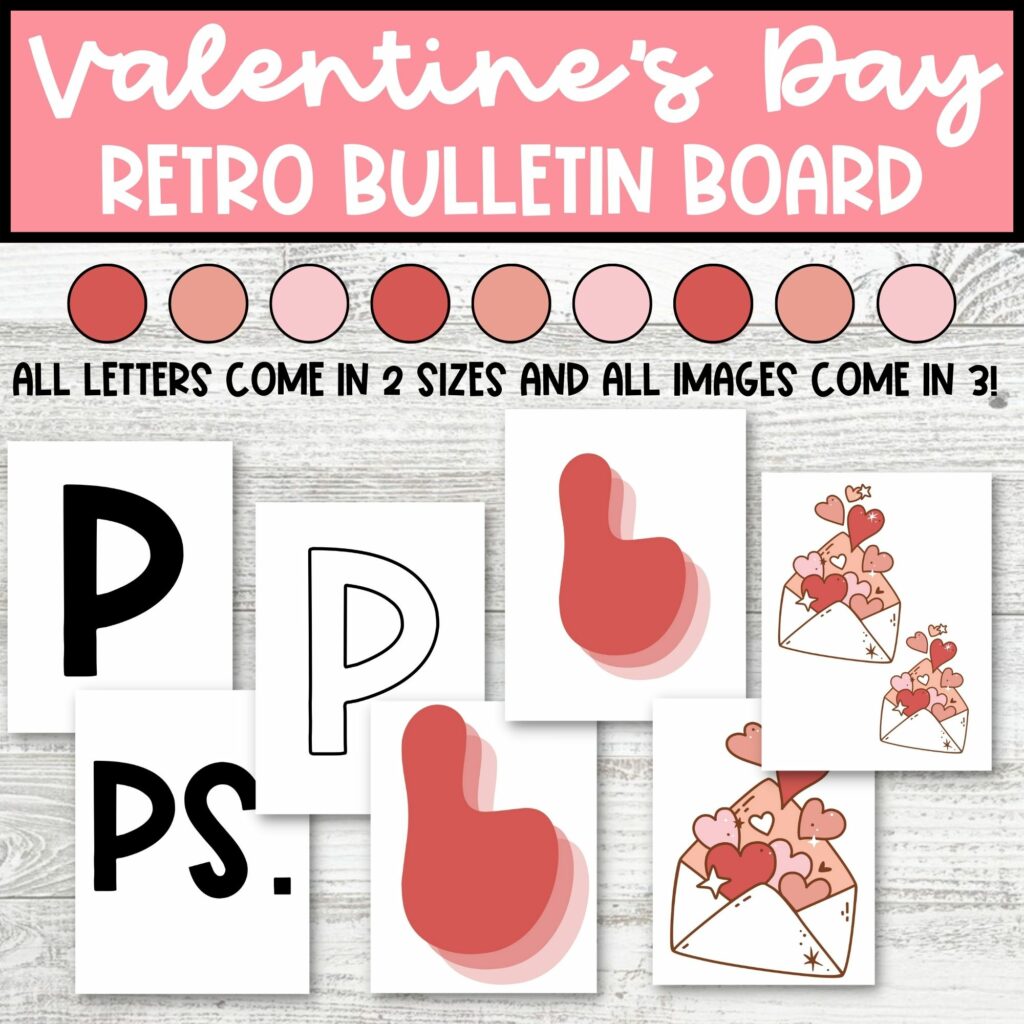 Retro Valentine's Day Bulletin Board and February Door Decor with ...