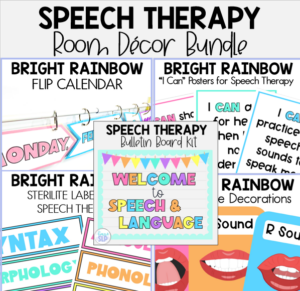Bright Rainbow Speech Therapy Room Décor Bundle | Made By Teachers