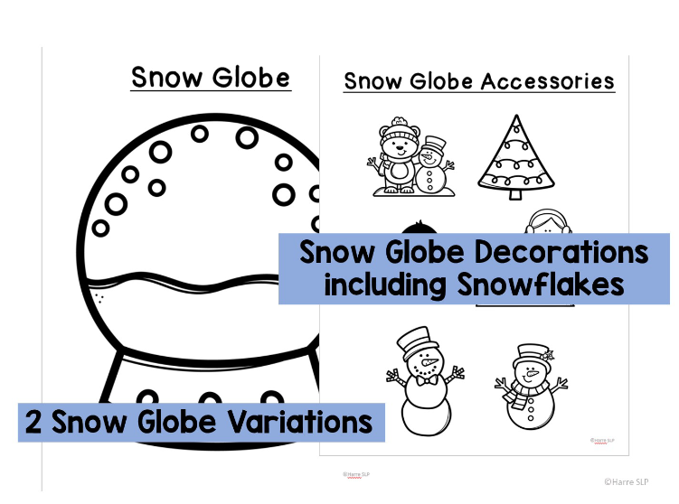 Stuff the Snow Globe Winter Speech and Language Therapy Craftivity ...