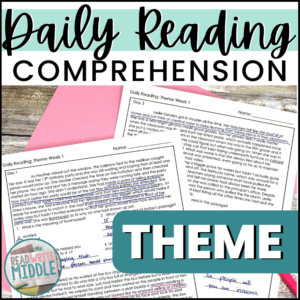 Theme Reading Comprehension Passages ELA Bell Ringers Morning Work ...