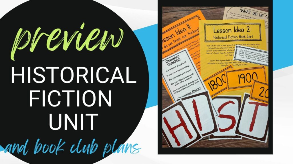 Historical Fiction Book Study | Historical Fiction Activities Distance ...