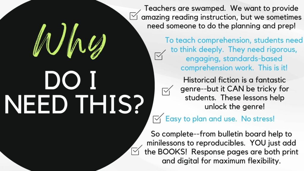 Historical Fiction Book Study | Historical Fiction Activities Distance ...