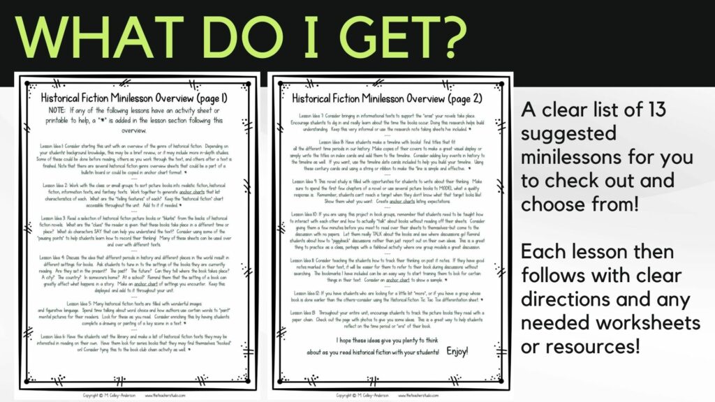 Historical Fiction Book Study | Historical Fiction Activities Distance ...