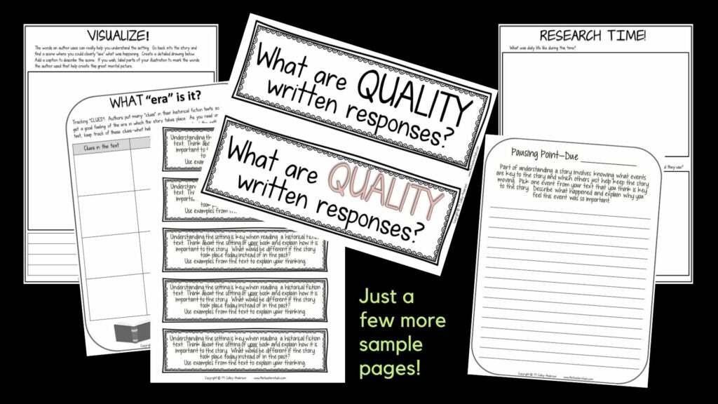 Historical Fiction Book Study | Historical Fiction Activities Distance ...