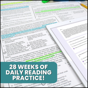 Daily Reading Comprehension Passages ELA Bell Ringers Morning Work Warm ...