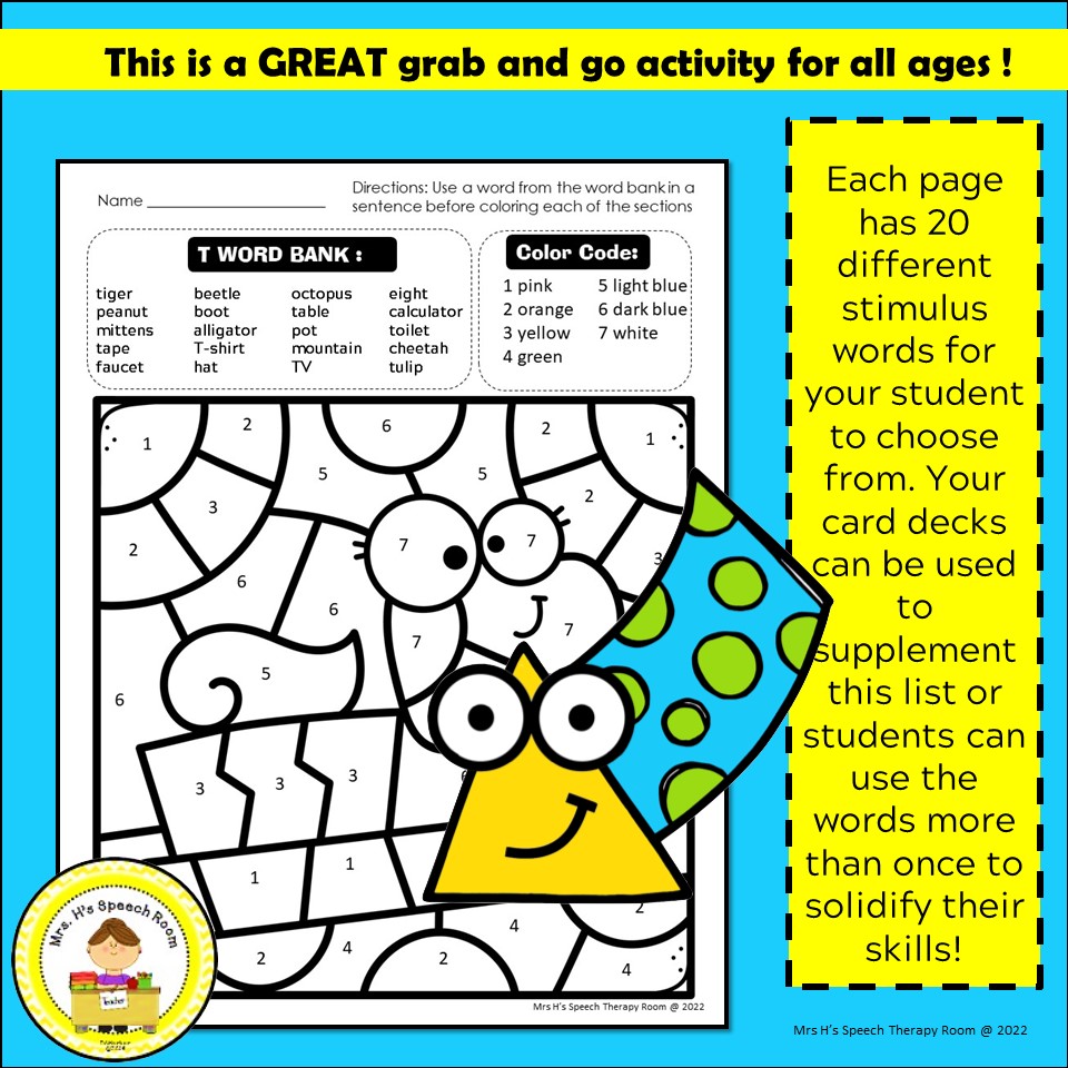 Dental Health Month Color By Code Speech Therapy | Made By Teachers