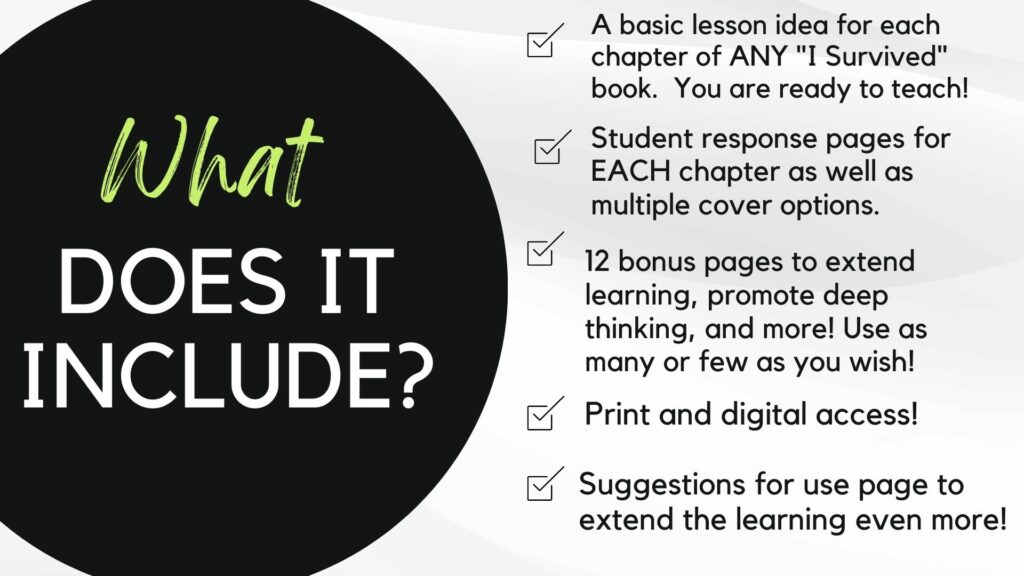 I Survived: Reading Response Resource for ANY I Survived Book - Digital ...