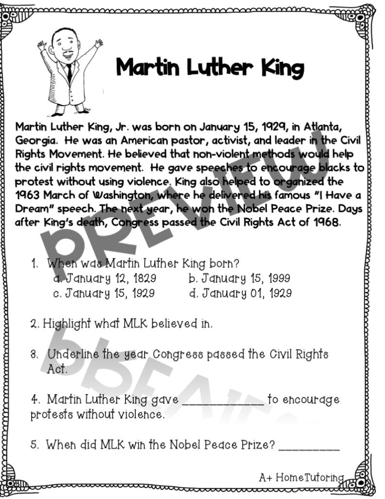 Martin Luther King & Rosa Parks Mini Unit K-2 | Made By Teachers