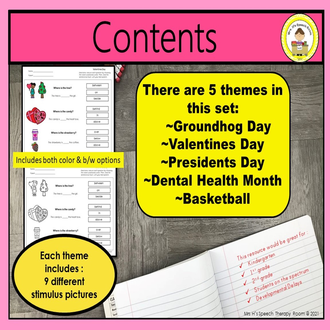 Prepositions in Speech Therapy with February Themes | Made By Teachers