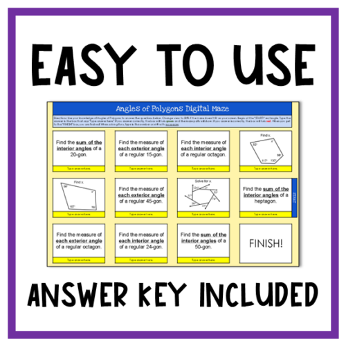 Angles of Polygons Activity Digital Maze | Made By Teachers