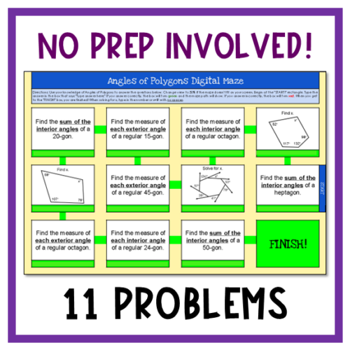 Angles of Polygons Activity Digital Maze | Made By Teachers