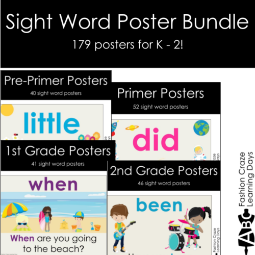 Sight Word Poster Bundle for K-2 | Made By Teachers
