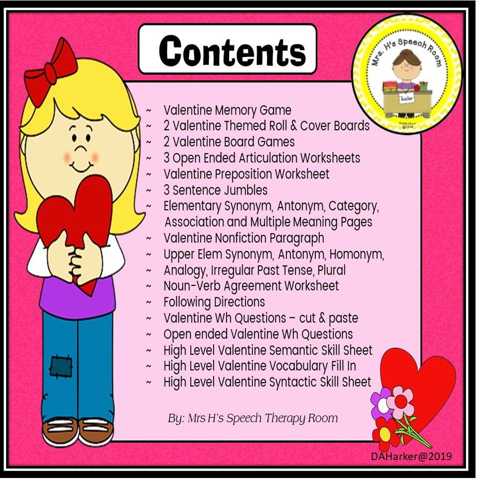 Valentines Day Speech Therapy Printable Pack | Made By Teachers
