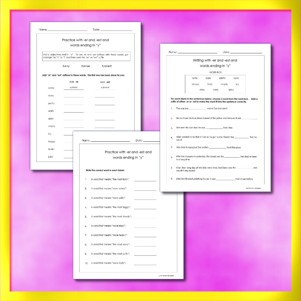 Adjectives and Adverbs - Grade 3 BUNDLE - 30 worksheets - Great ...