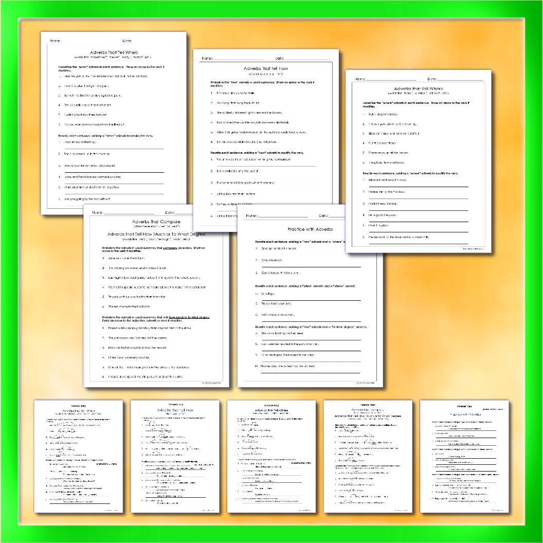 Adjectives and Adverbs - Grade 3 BUNDLE - 30 worksheets - Great ...