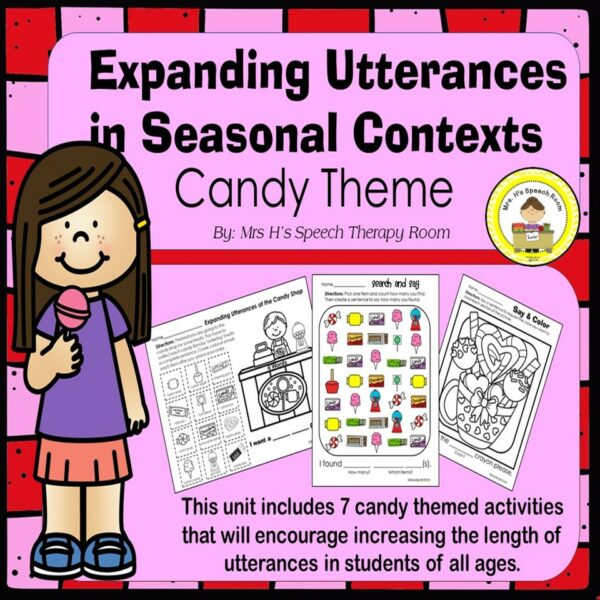 Expanding Utterances in Speech Therapy- Valentine's Day Candy Theme ...
