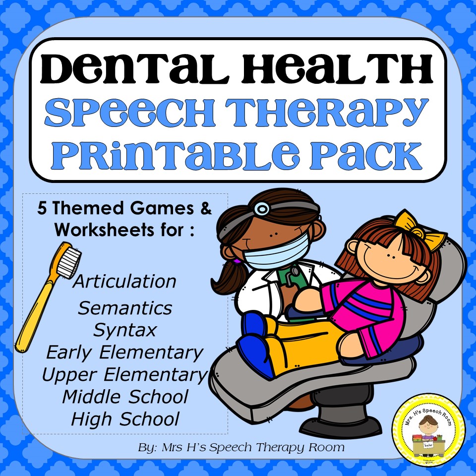 Dental Health Month Themed Printable Pack for Speech Therapy | Made By ...
