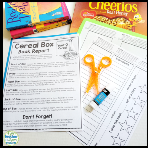 Cereal Box Book Report Template: Project Directions, Rubric & Example ...