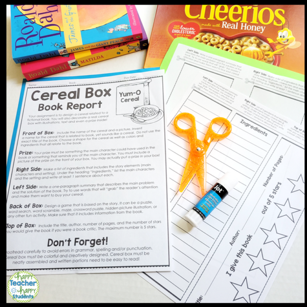 Cereal Box Book Report Template: Project Directions, Rubric & Example ...