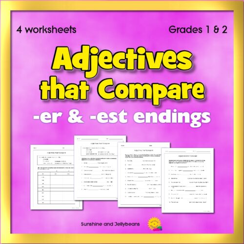 Adjectives BUNDLE - adjectives, articles, -er, -est - 14 worksheets ...