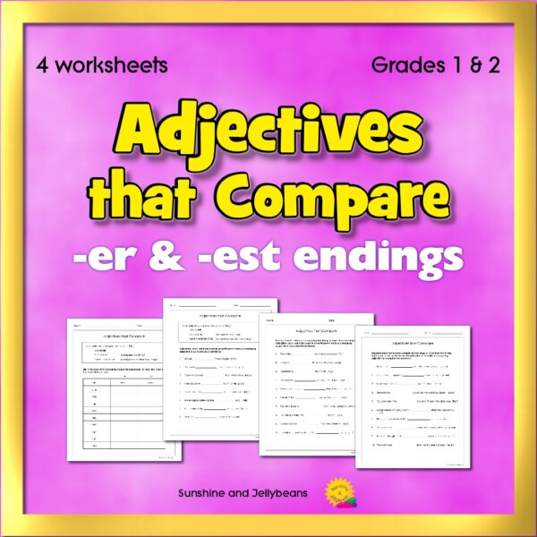 Adjectives BUNDLE - adjectives, articles, -er, -est - 14 worksheets ...