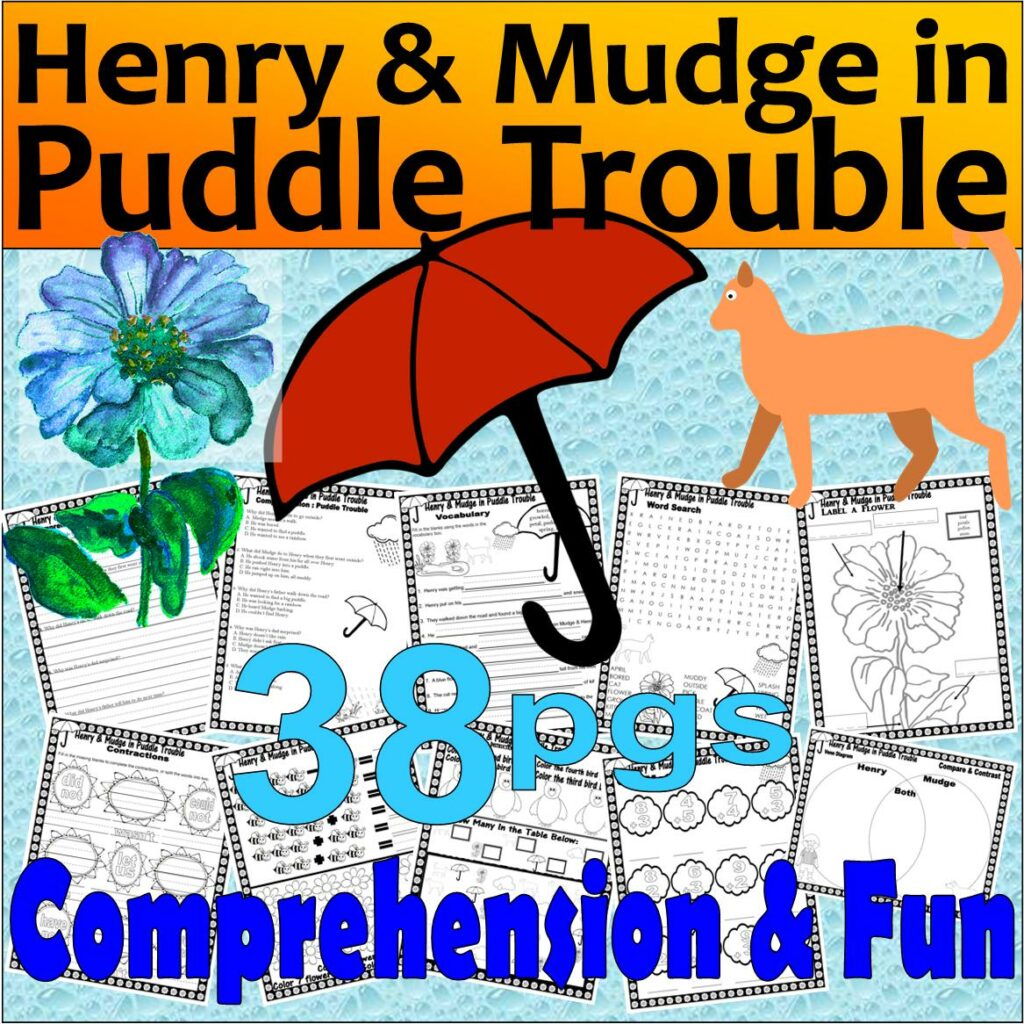 Henry & Mudge in Puddle Trouble Book Companion Reading Comprehension ...