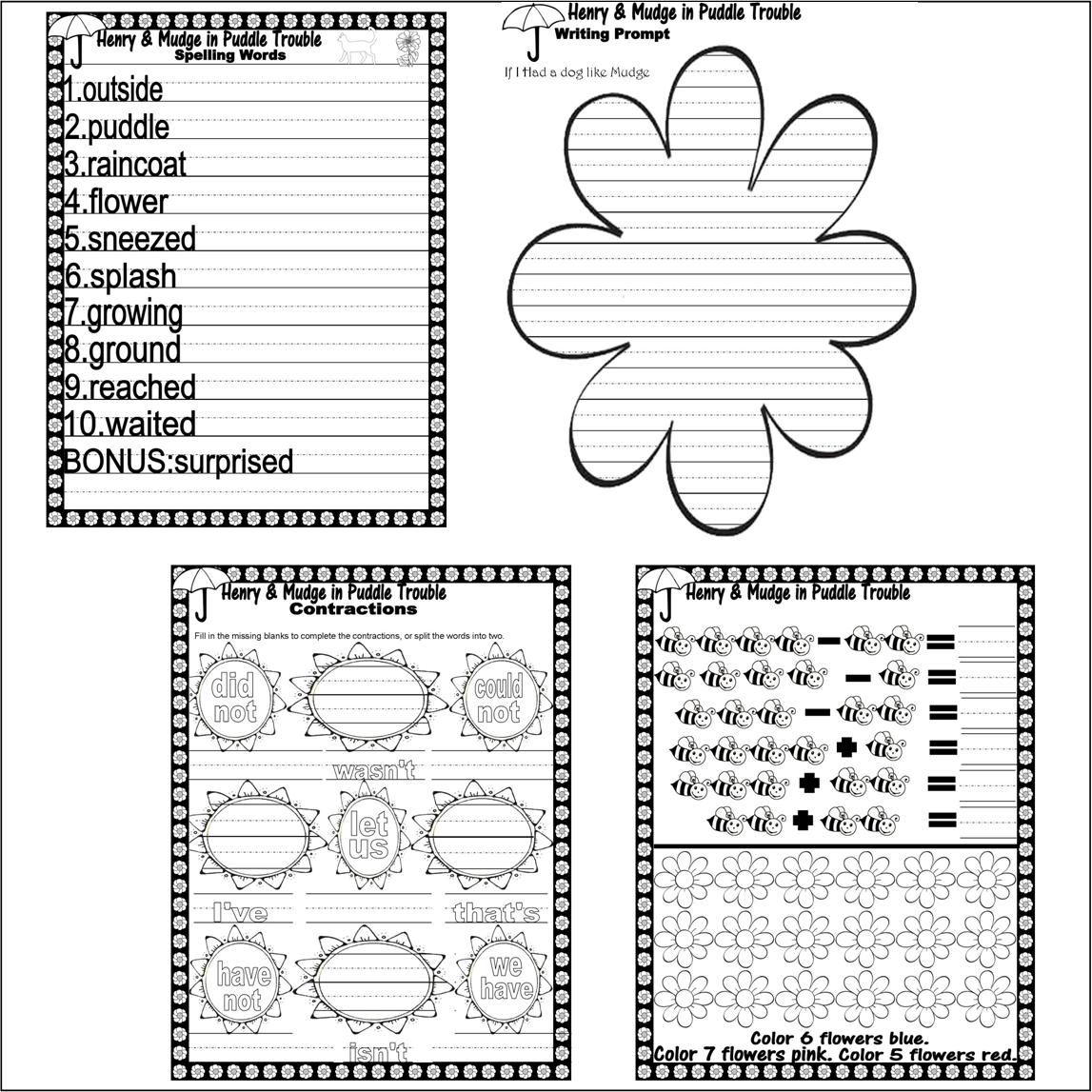 Henry & Mudge in Puddle Trouble Book Companion Reading Comprehension ...