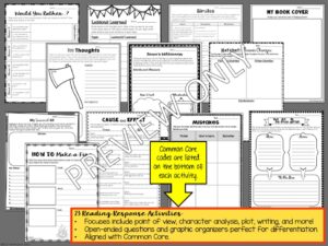 Hatchet Novel Study Unit | Comprehension Questions with Activities and ...