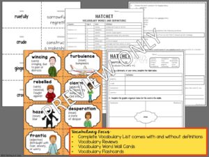 Hatchet Novel Study Unit | Comprehension Questions with Activities and ...