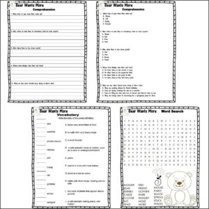 Bear Wants More Reading Comprehension Book Study Companion | Made By ...