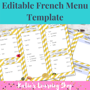 Editable French Menu Template | Made By Teachers